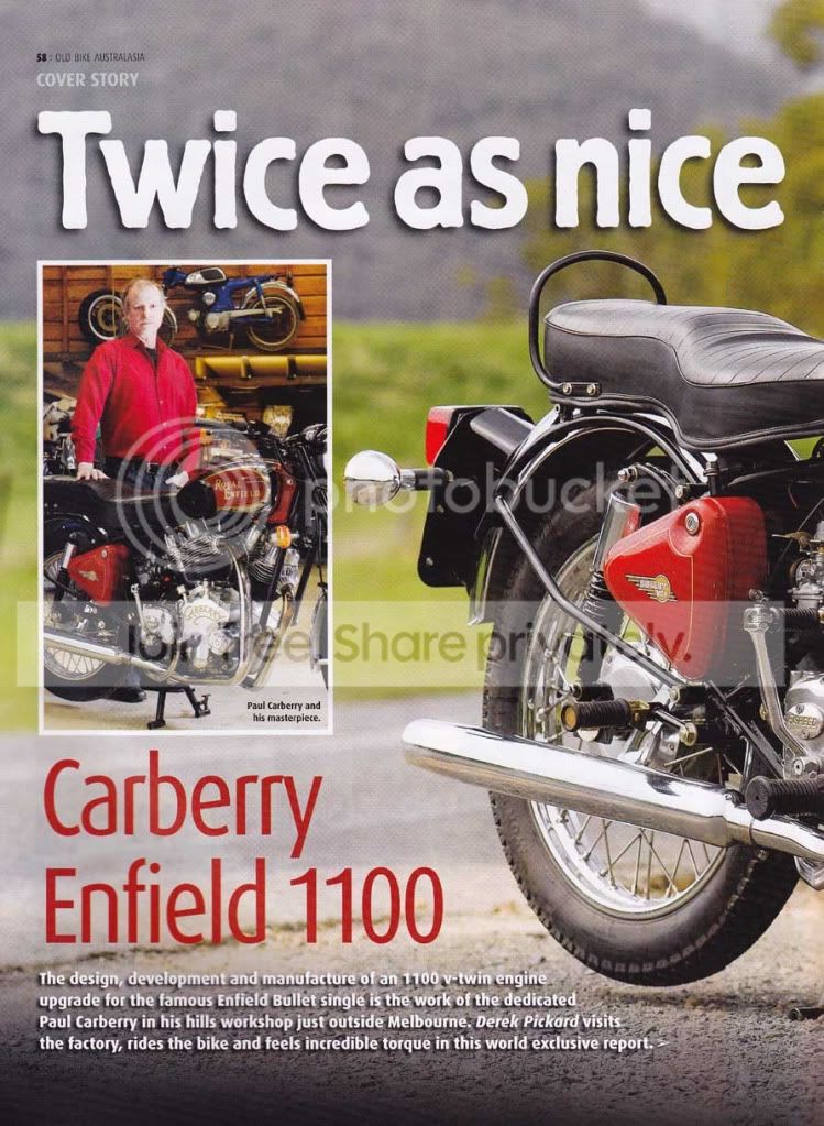Carberry Enfield 1000cc V Twin into production in Oz - Choppers Australia